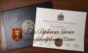 Order a fake Mount Royal University degree with a nice leather case.